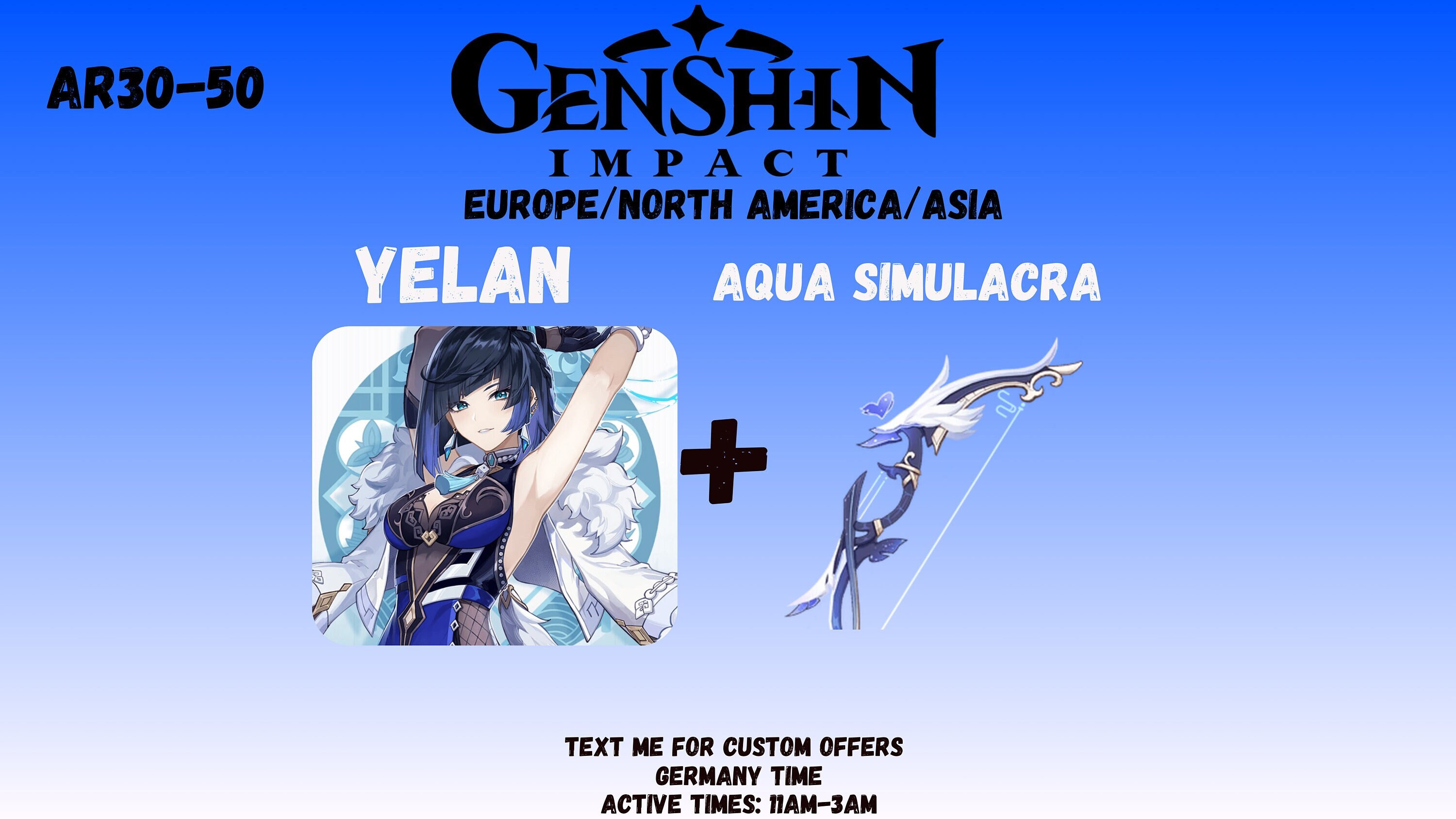 Genshin Impact Yelan, Aqua Simulacra ALL SERVERS - Etsy