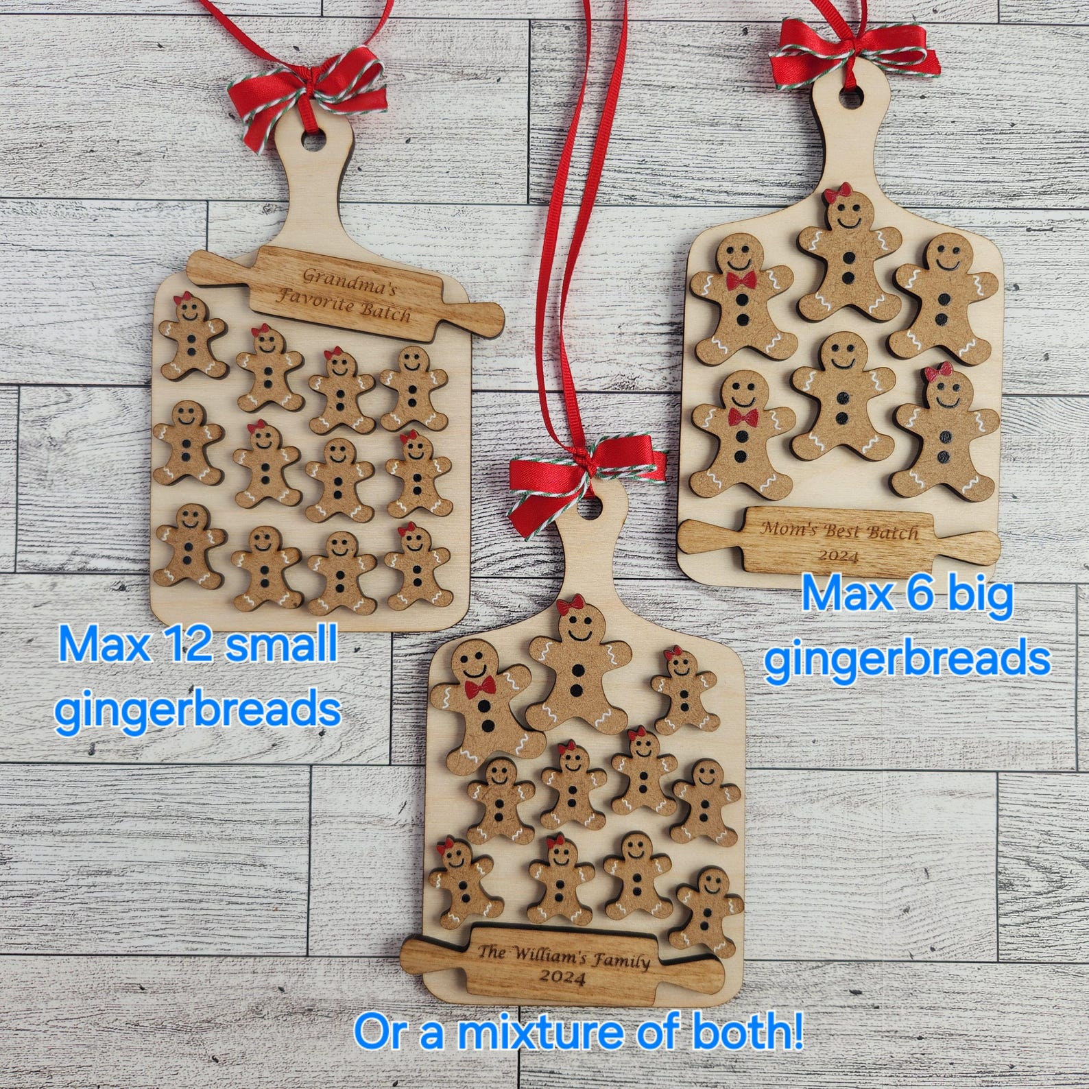 Gingerbread Family Ornament, Personalized Gingerbread Family, Pick Your ...