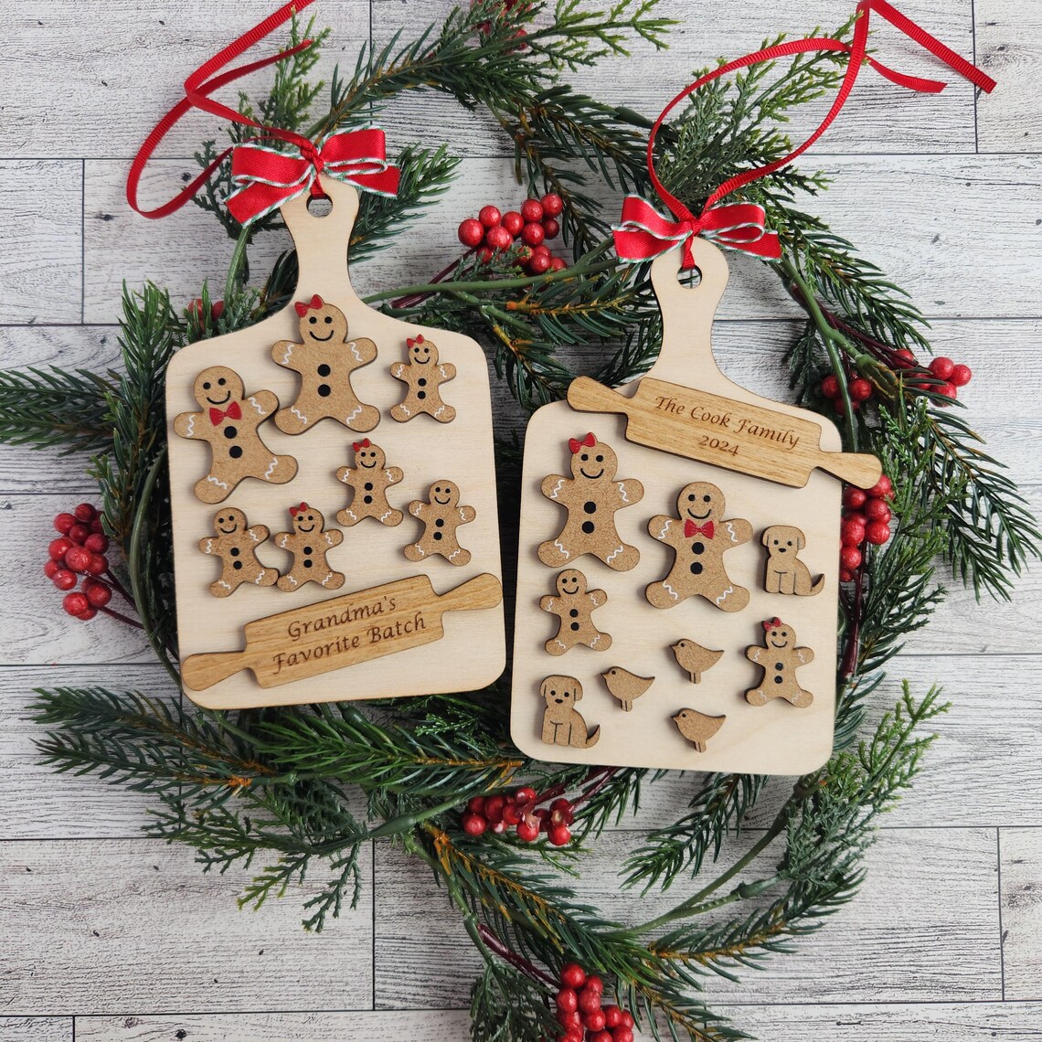 Gingerbread Family Ornament, Personalized Gingerbread Family, Pick Your ...