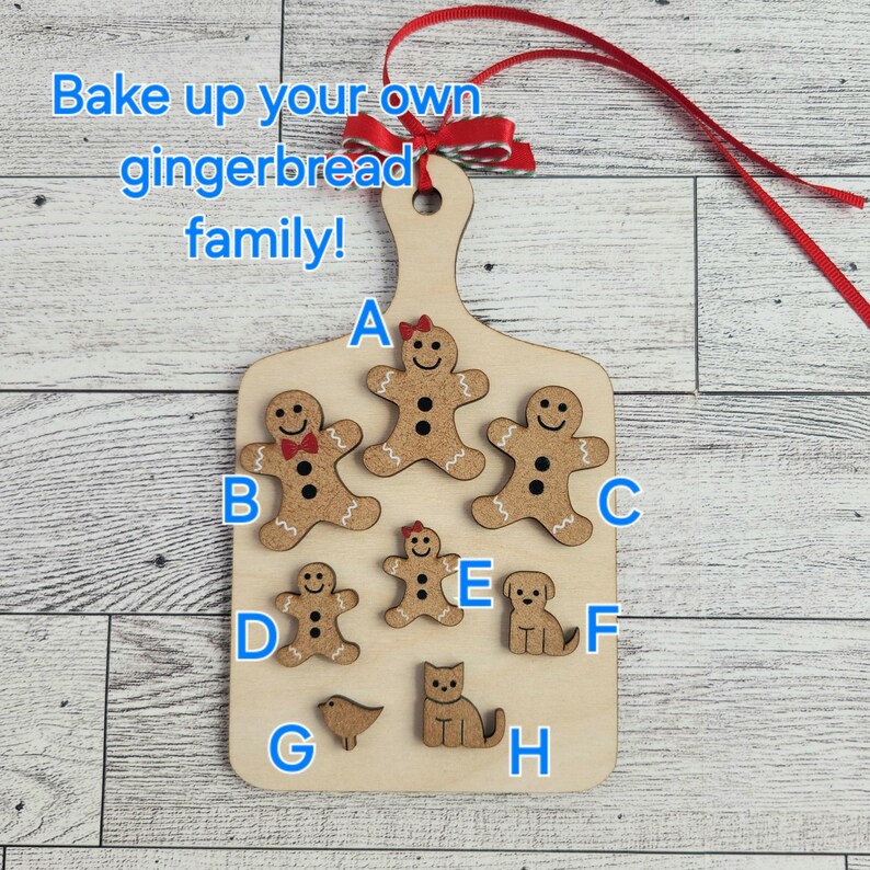 Gingerbread Family Ornament, Personalized Gingerbread Family, Pick Your ...