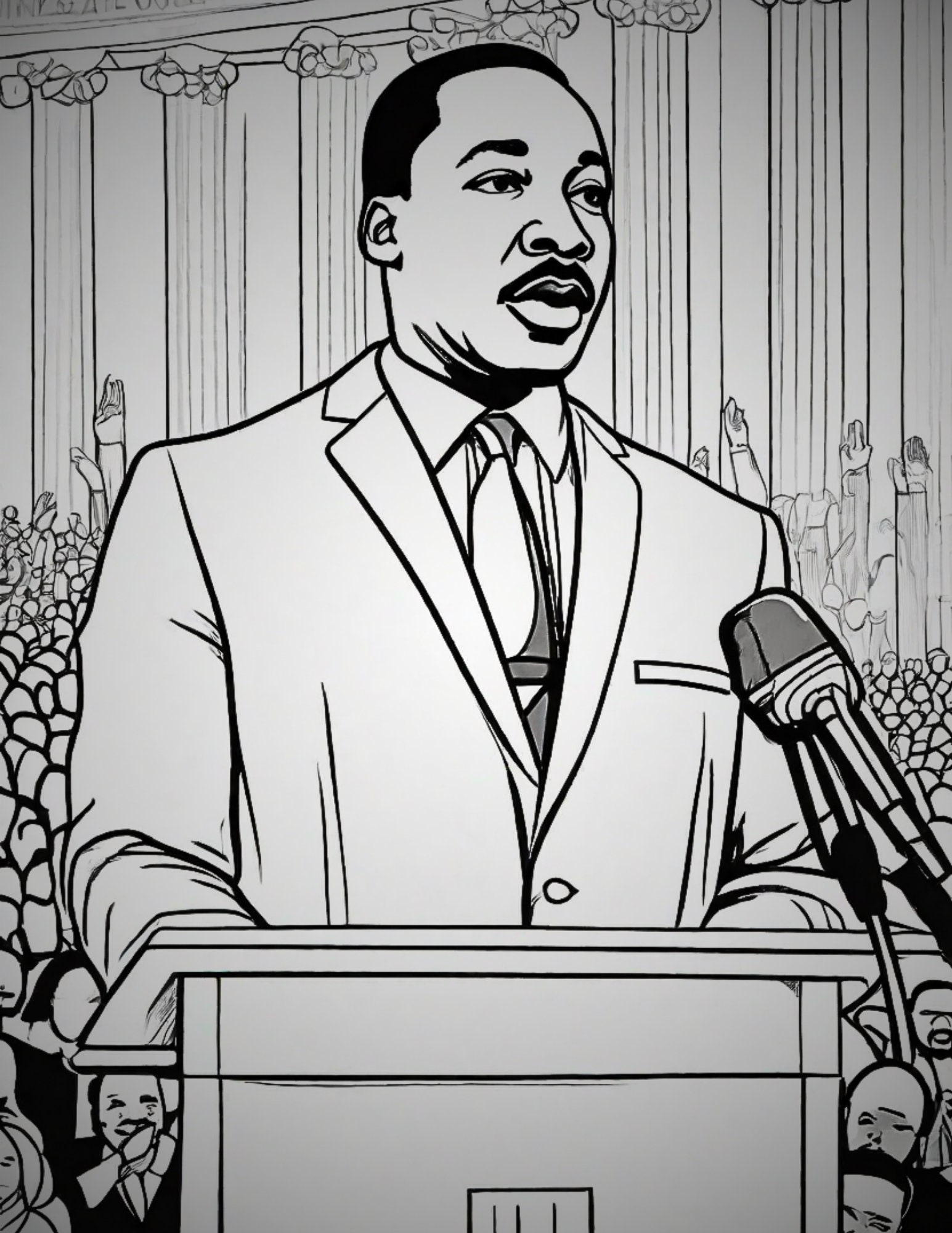 Detailed Martin Luther King Jr. Coloring Printables Worksheet for Kids ...