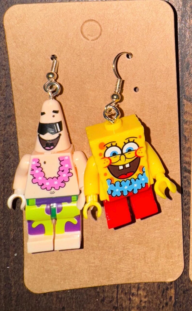 Spongebob Squarepants Block Figure Earrings - Etsy