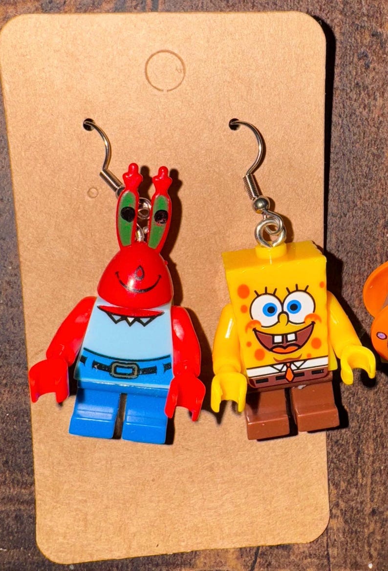 Spongebob Squarepants Block Figure Earrings - Etsy