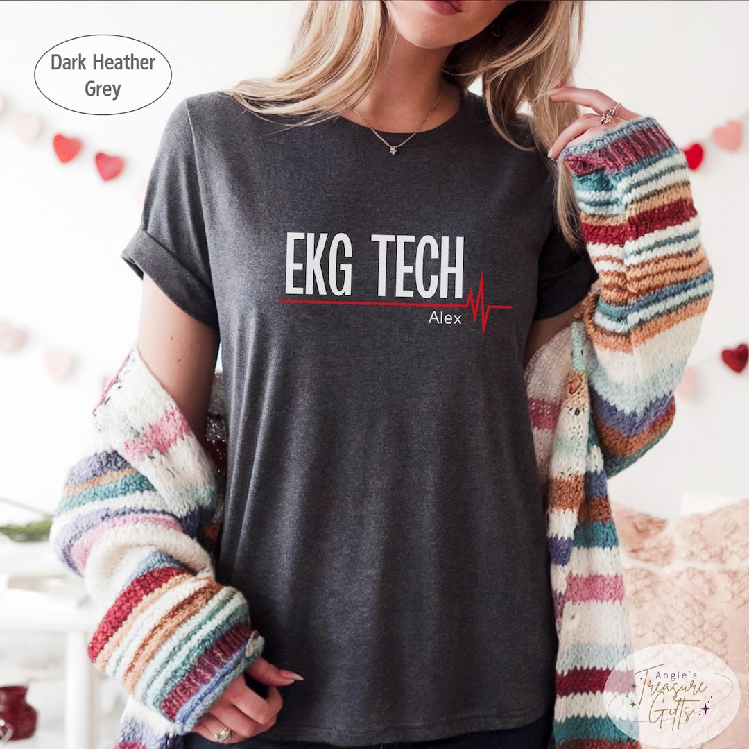 Personalized EKG Tech T-shirt, EKG Tech Shirt, EKG Tech Gift ...