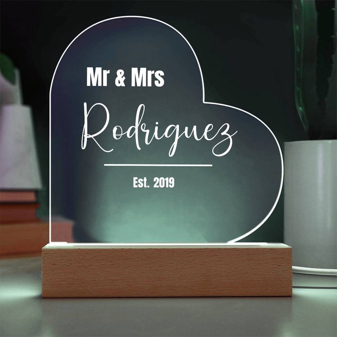 Personalized Acrylic Sign, LED Sign for Wedding, Wedding Gift for ...
