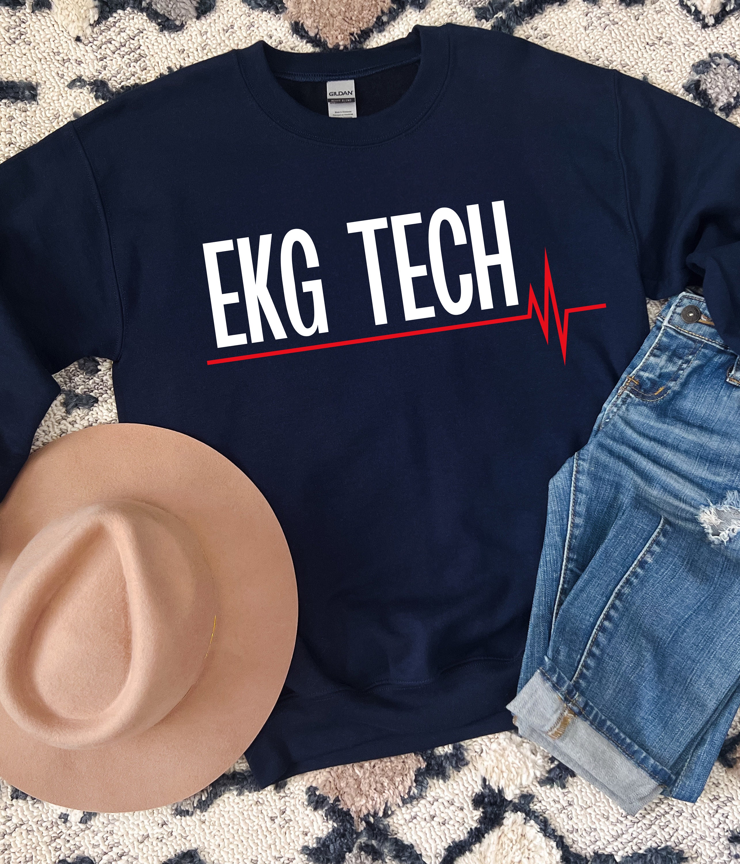 EKG Tech Crewneck Sweatshirt, EKG Tech Shirt, EKG Tech Gift, Graduation ...