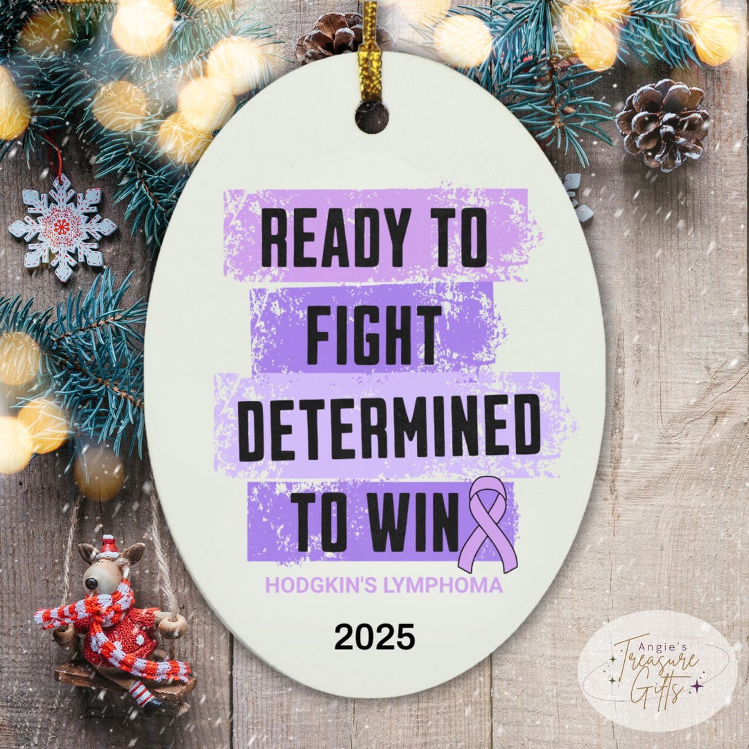 Personalized Hodgkin’s Lymphoma Awareness Ornaments – Purple Ribbon ...