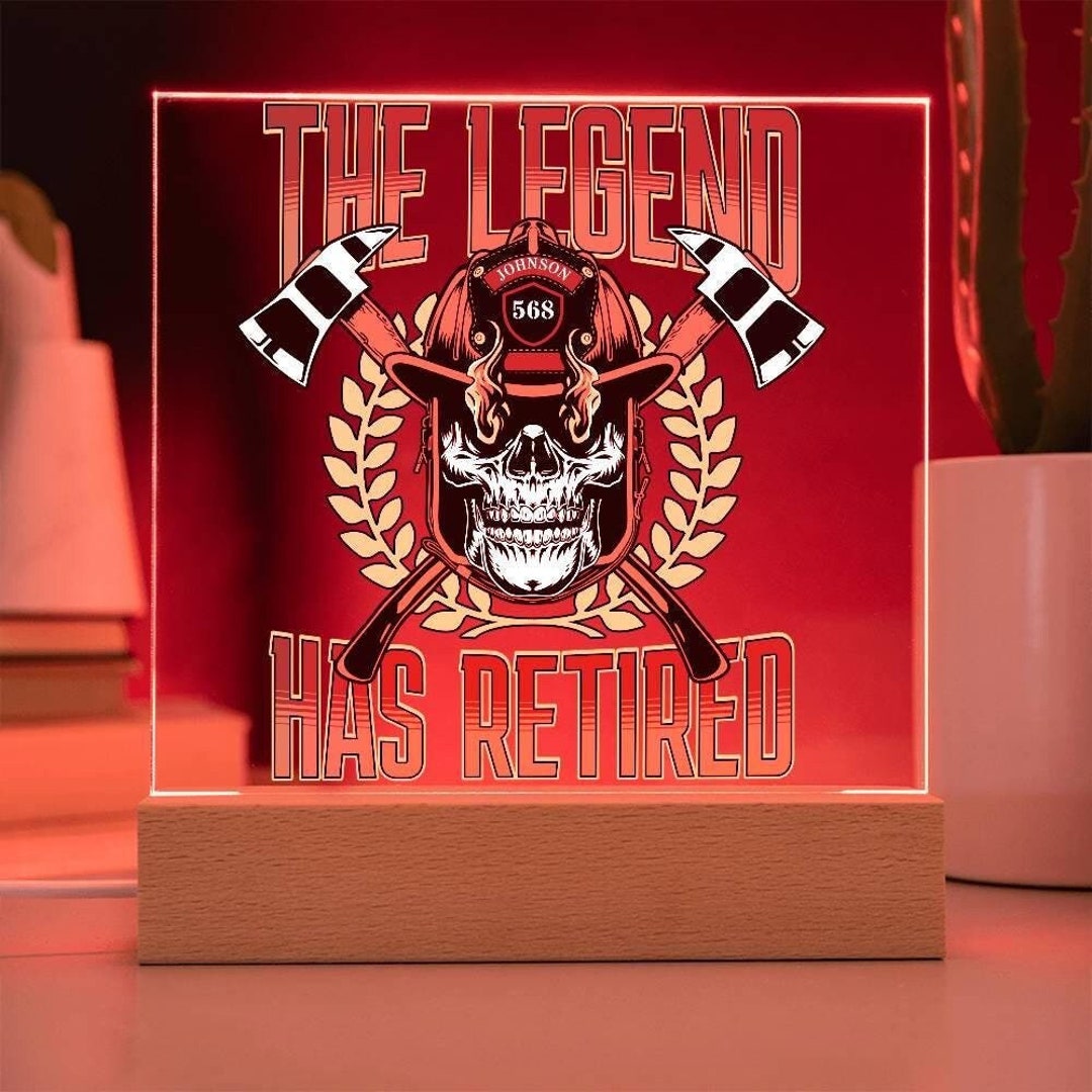 Custom Firefighter Retirement Gift, Acrylic Light-up Plaque - "the ...