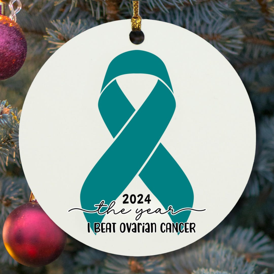 Custom Ovarian Cancer Survivor Ornament, I Beat Cancer Gift, Customized ...