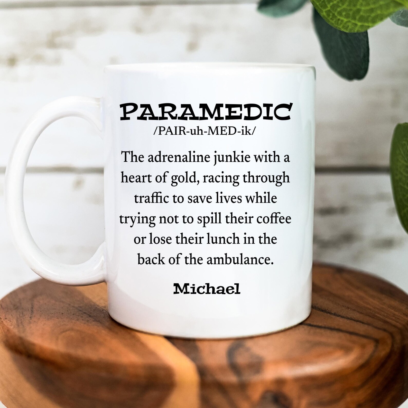 Personalized Funny Paramedic Definition Mug “adrenaline Junkie With a ...