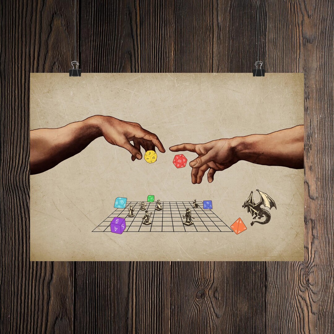 Funny Dnd Creation of Adam Poster. Dnd Decoration for Dm and Player ...