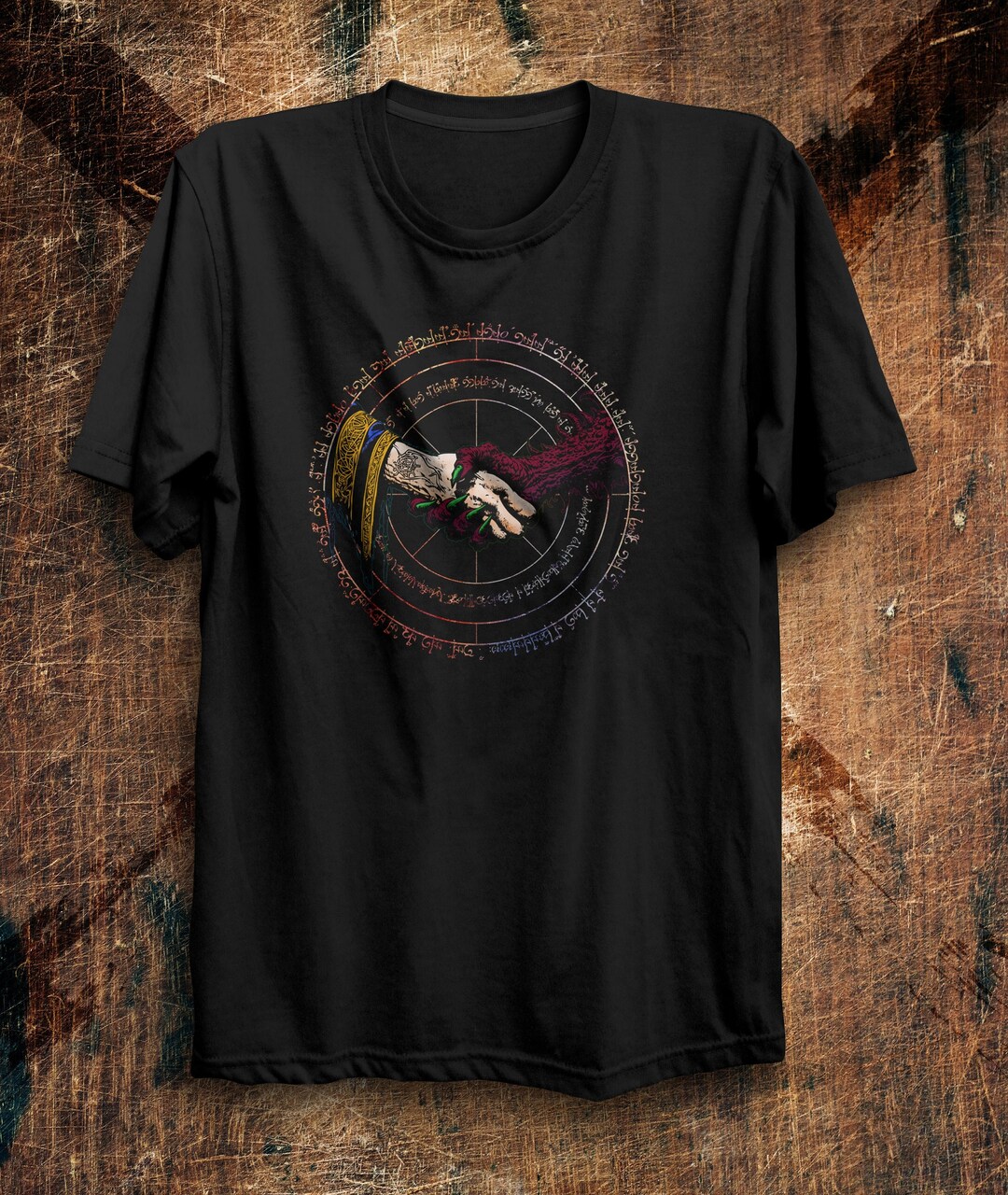 DND Warlock Pact Shirt. Dnd T-shirt With Demon and Wizard Giving ...