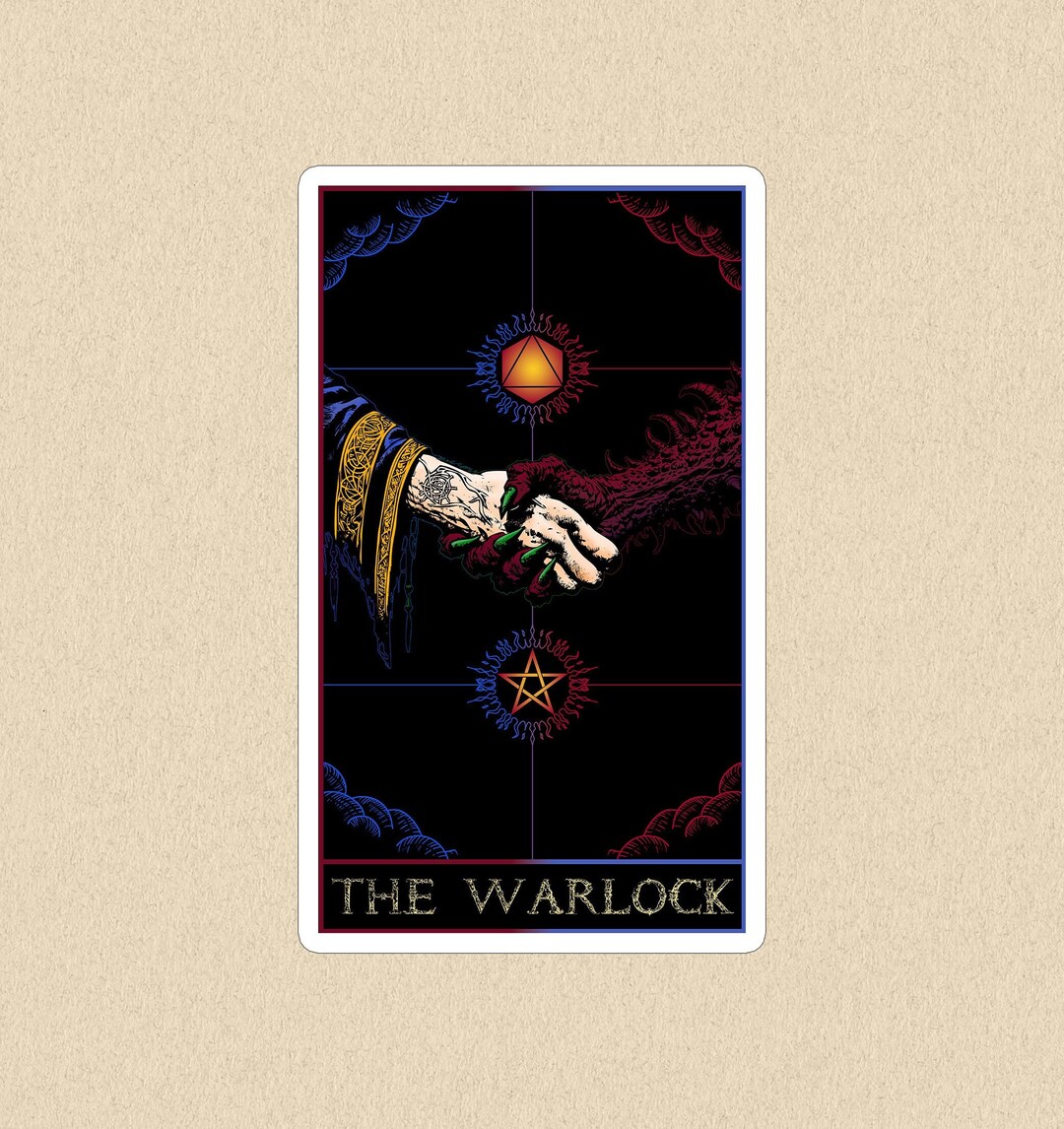 Warlock Dnd Sticker the Pact Tarot Style. Dnd Sticker Gift for Dm and ...