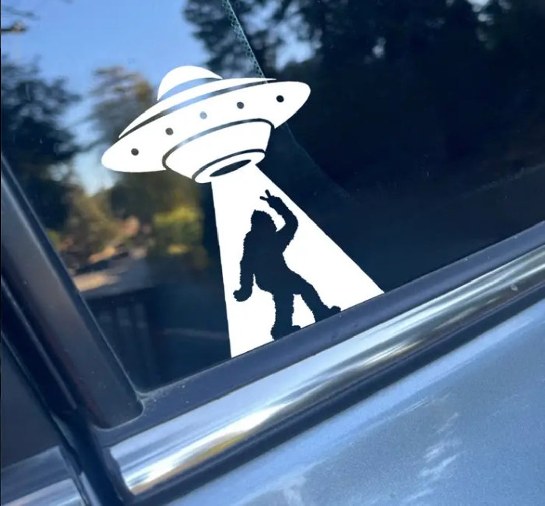 Alien UFO Bigfoot Abduction Car Computer Decal - Etsy