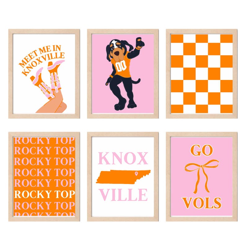 University of Tennessee Knoxville Digital Print Set | Dorm Decor ...