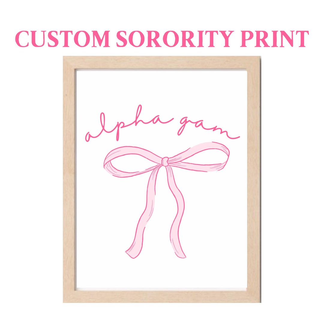Custom Sorority Bow Digital Print | Big Little Gift | Dorm Decor ...