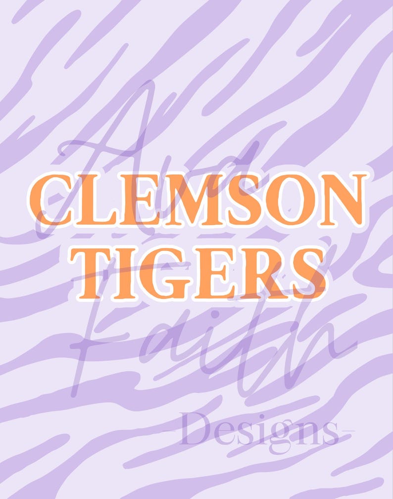 Clemson University Digital Prints | Dorm Decor | Digital Prints | Purple and Orange Dorm ...