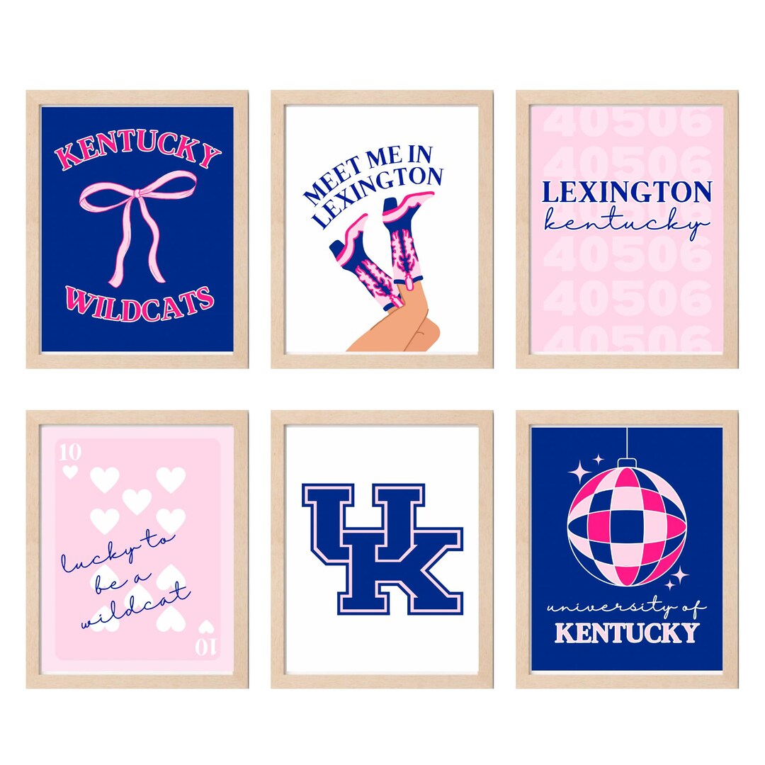 Pink and Navy University of Kentucky Prints | Dorm Decor | Digital ...