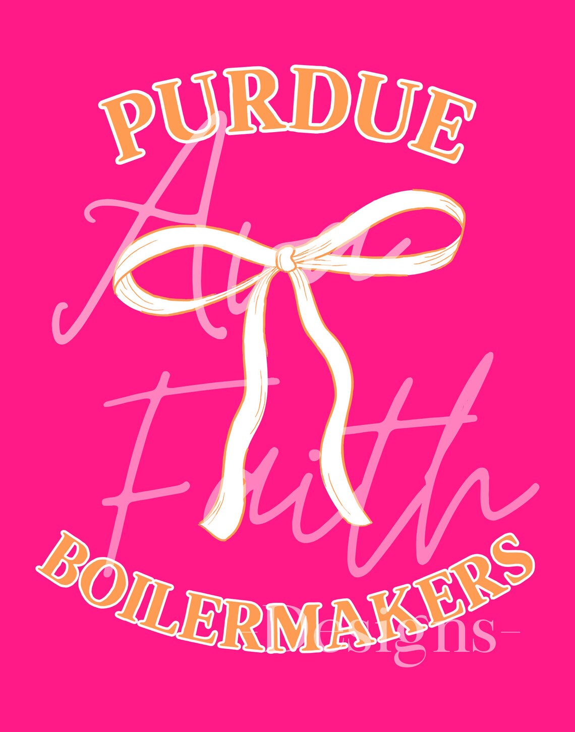 Pink and Orange Purdue University Digital Prints | Dorm Decor | Digital ...