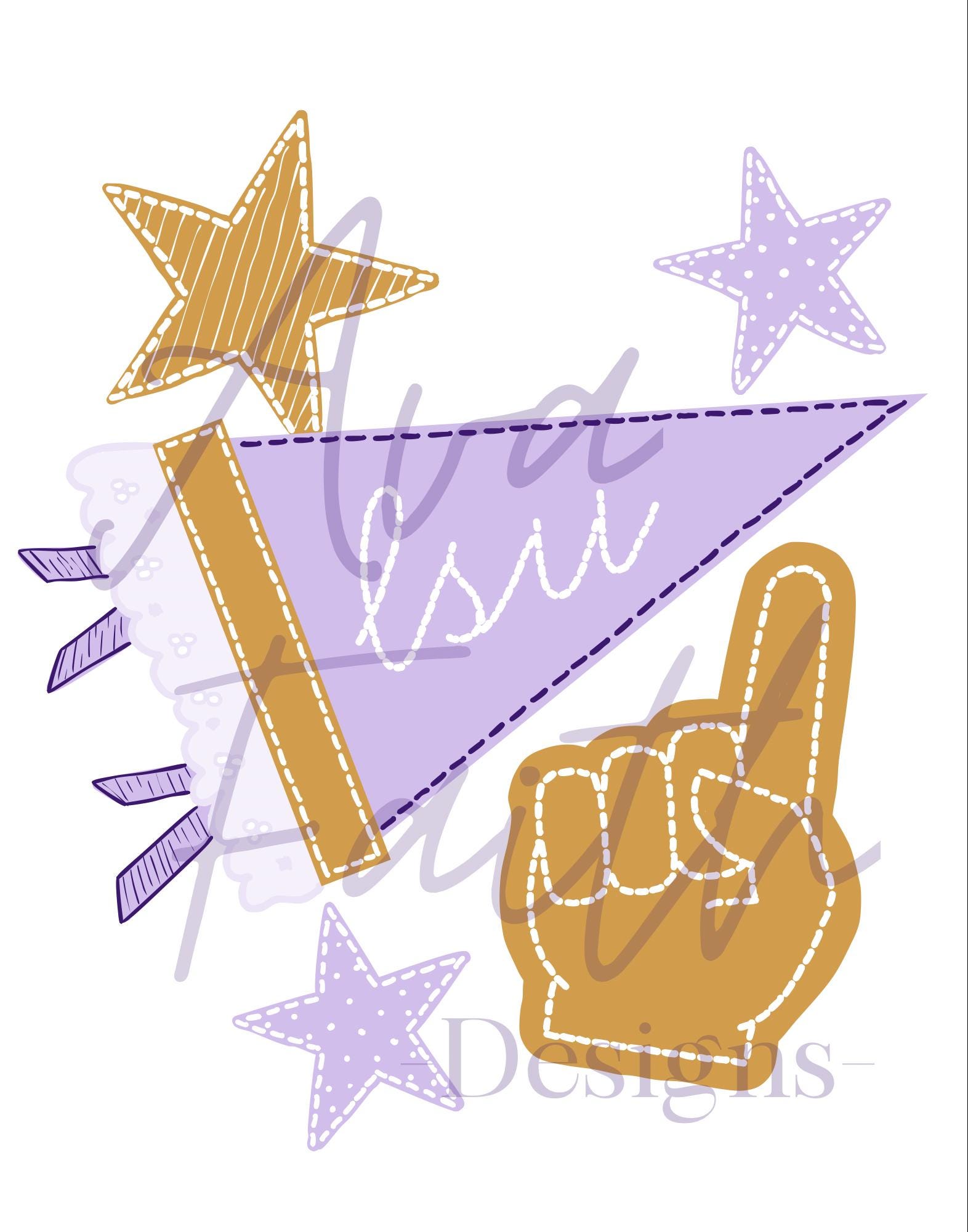 LSU Digital Prints | Dorm Decor | Digital Prints | Purple and Gold Dorm ...