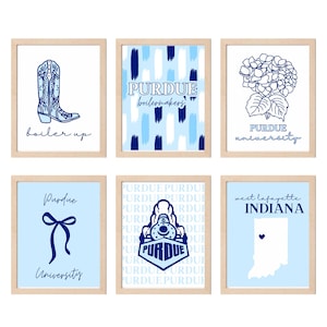 Blue and White Purdue University Digital Prints | Dorm Decor | Digital ...