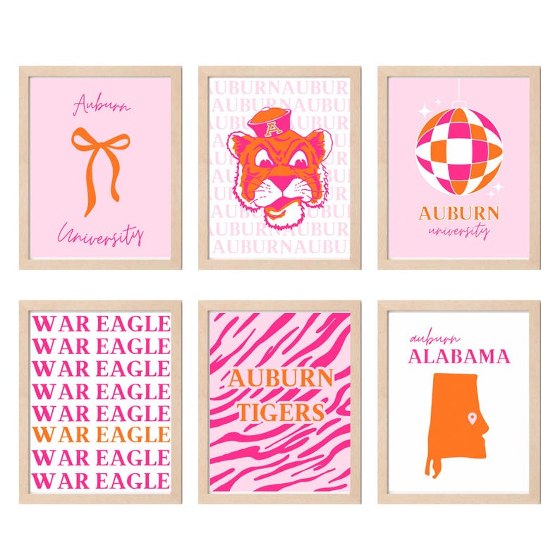 Auburn University Digital Prints | Dorm Decor | Digital Prints | Pink ...