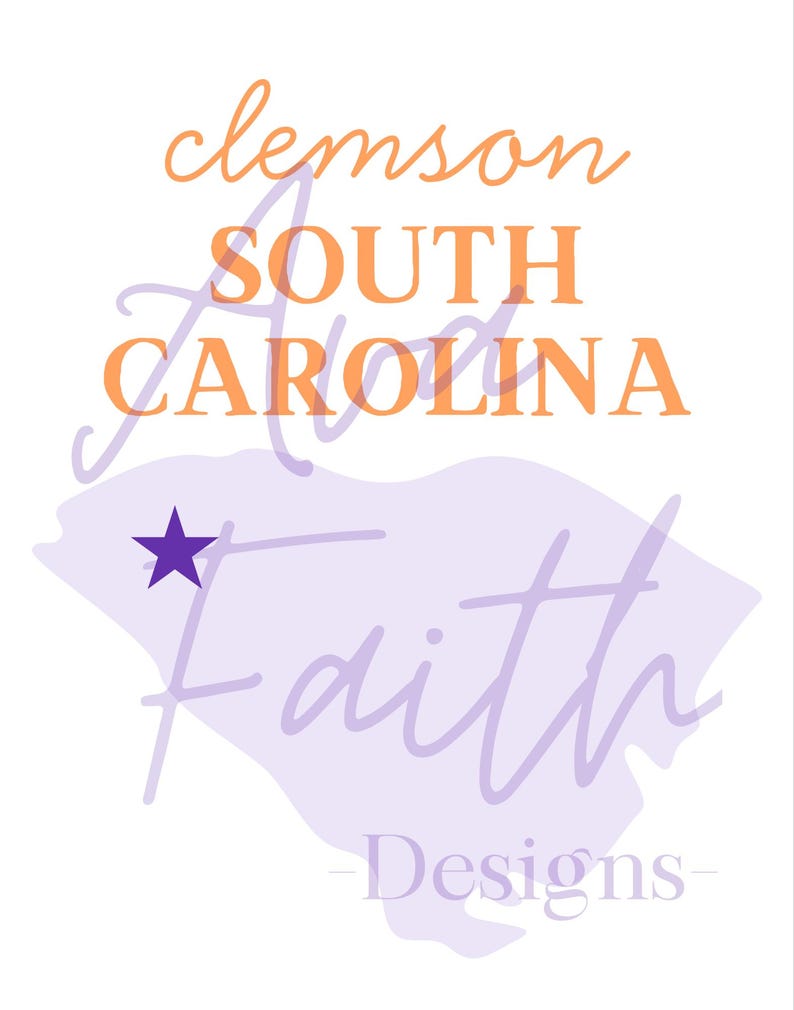 Clemson University Digital Prints | Dorm Decor | Digital Prints | Purple and Orange Dorm ...