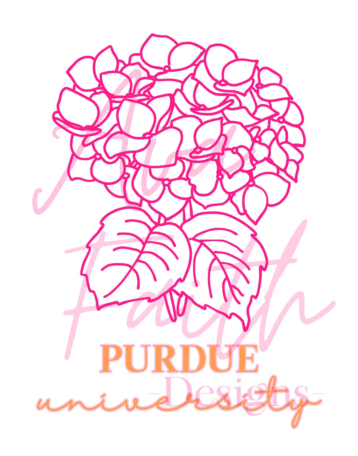 Pink and Orange Purdue University Digital Prints | Dorm Decor | Digital ...