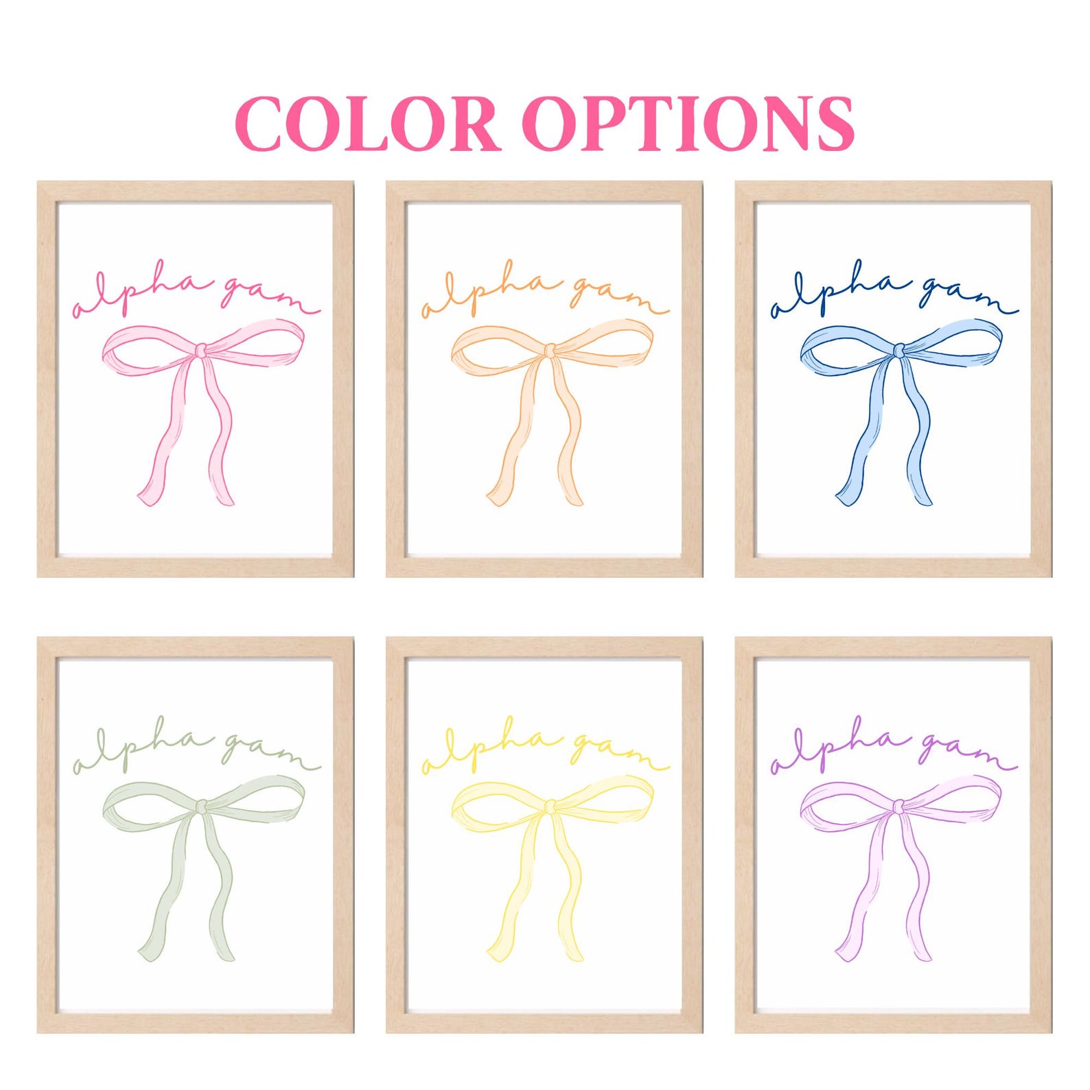 Custom Sorority Bow Digital Print Big Little Gift Dorm Decor Digital ...