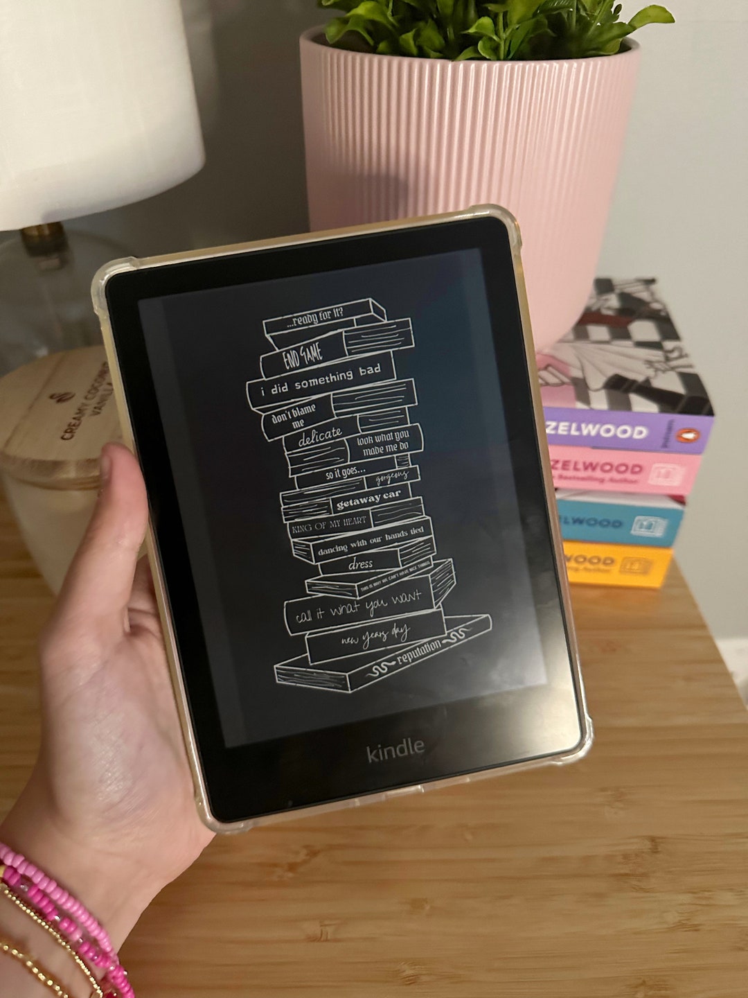 Reputation Book Stack Kindle Lock Screen, Kindle Accessory, Book Lover ...