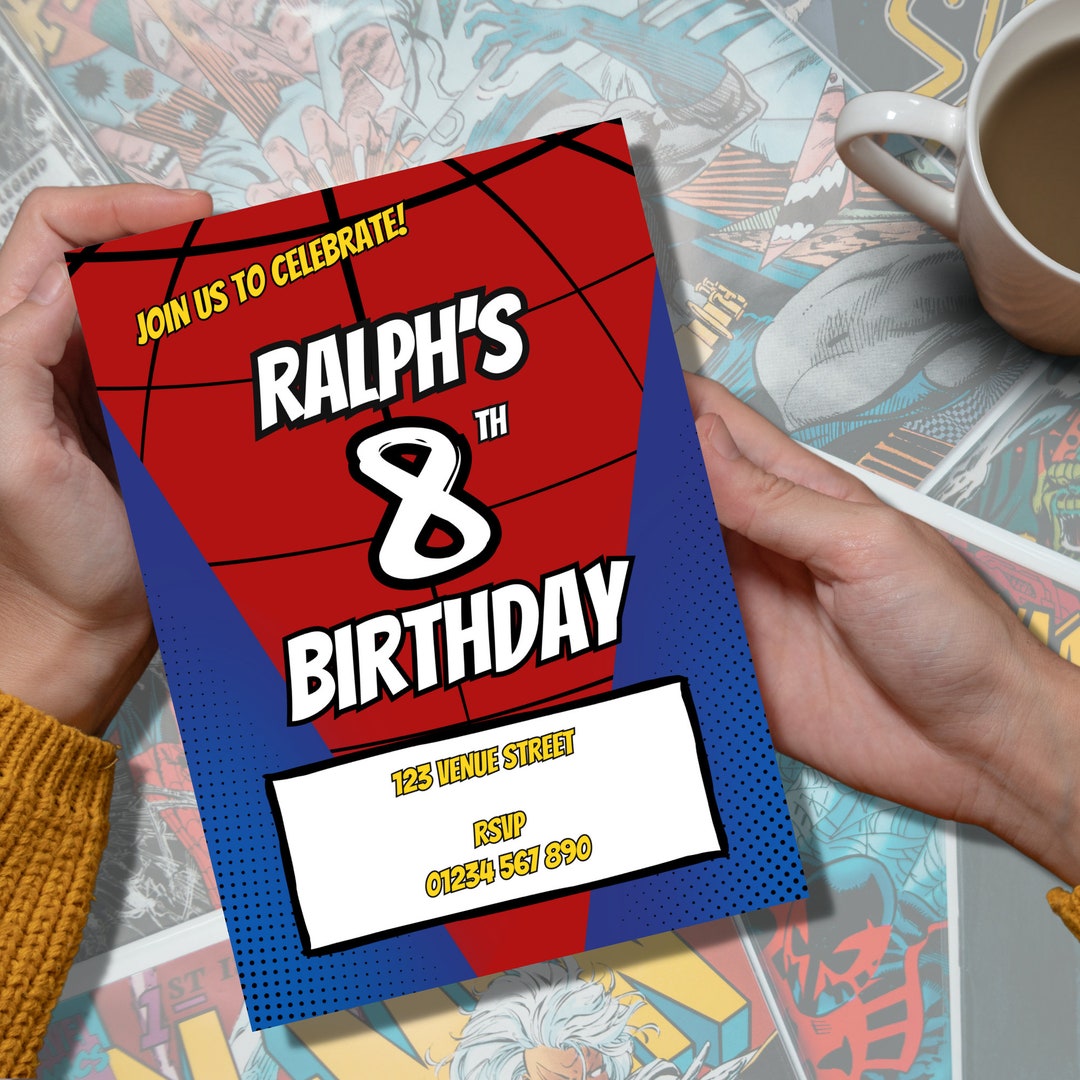 Spider-man Birthday Party Invitation Editable Template - Etsy