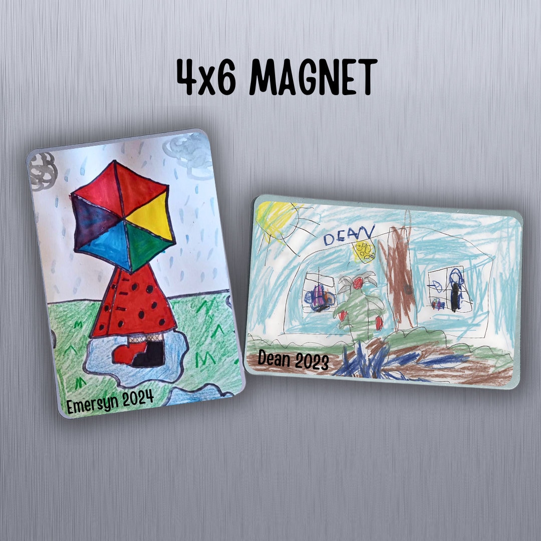 Personalized Kids Artwork Magnet - Etsy