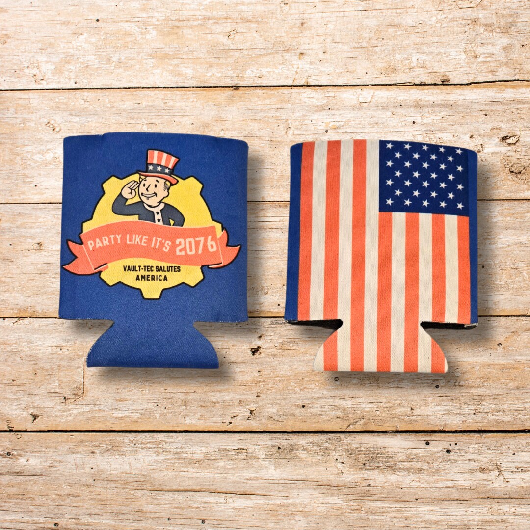 Fallout 76-party Like It's 2076-beer Cozie-coozy-4th of July-uncle Sam ...
