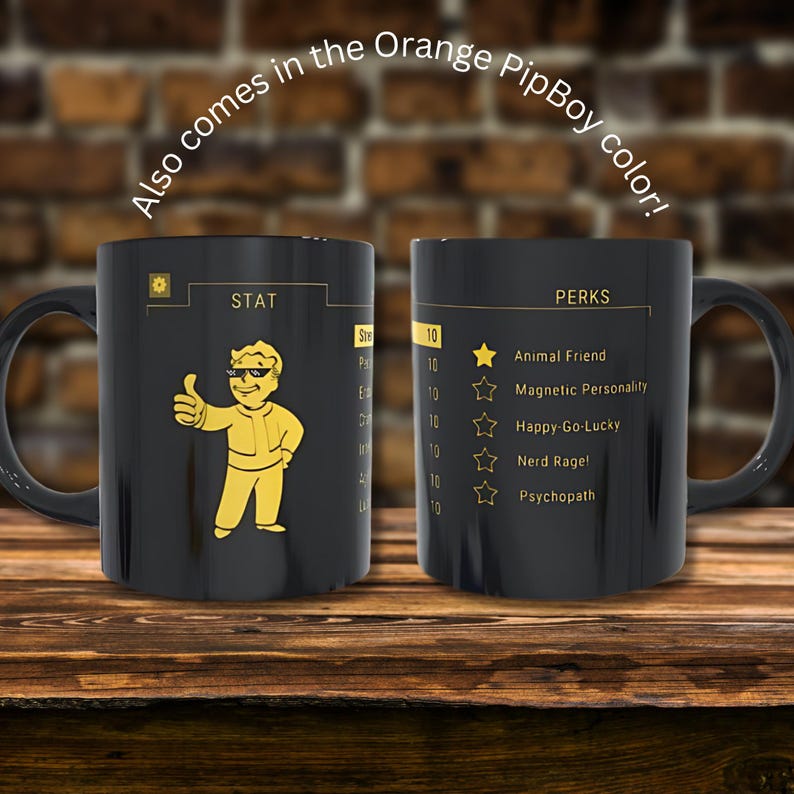 Fallout Pipboy-stats-custom Perks-coffee Mug-personalized - Etsy