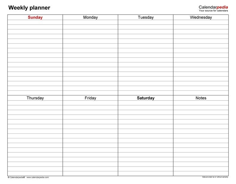 Weekend Planner - Etsy