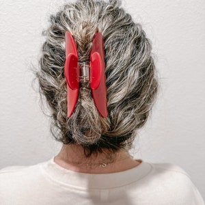 Red Hair Clip, Vintage Hair Clip, Red Hair Accessories, 80's Lover Gift ...