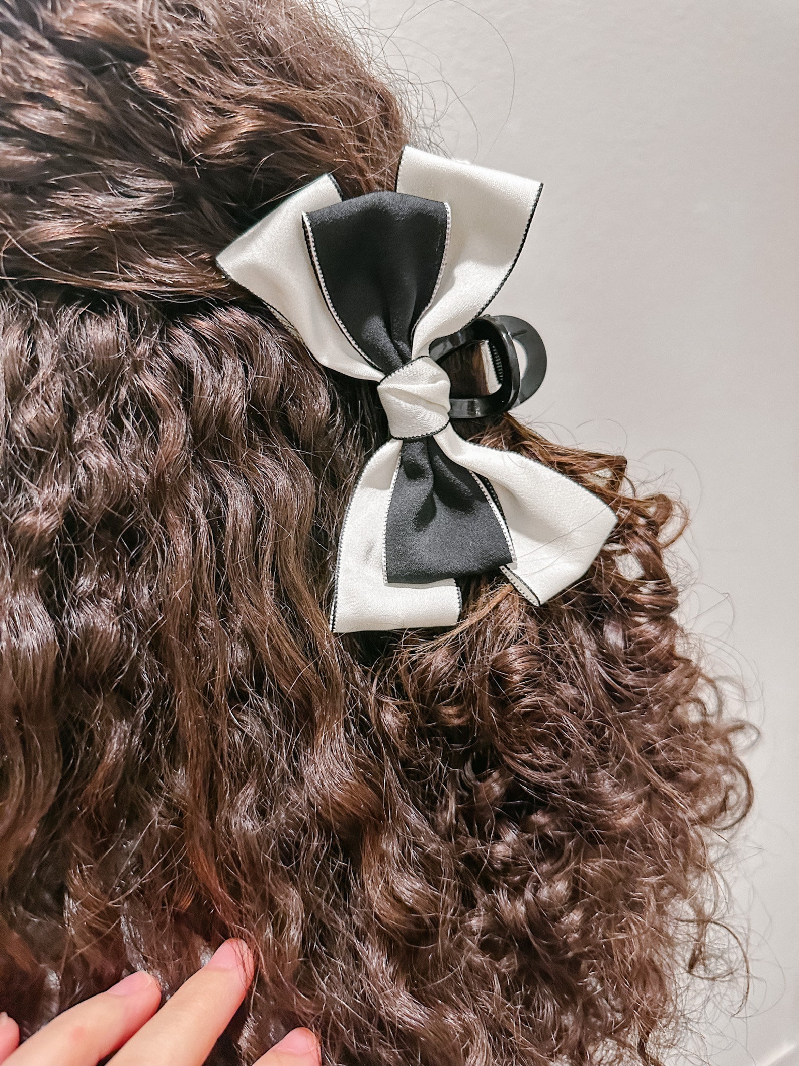 Set of 2, Hair Bow Clip, Black and White Hair Clip, Black and White ...