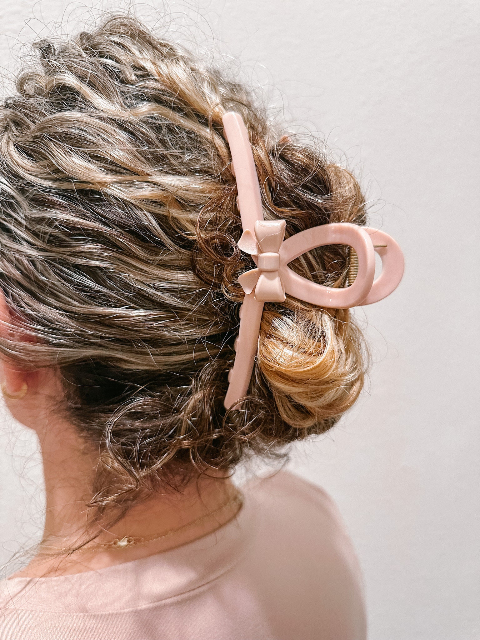 Pink Bow Clip, Pink Hair Clip, Pink Hair Claw, Coquette Bow, Coquette ...