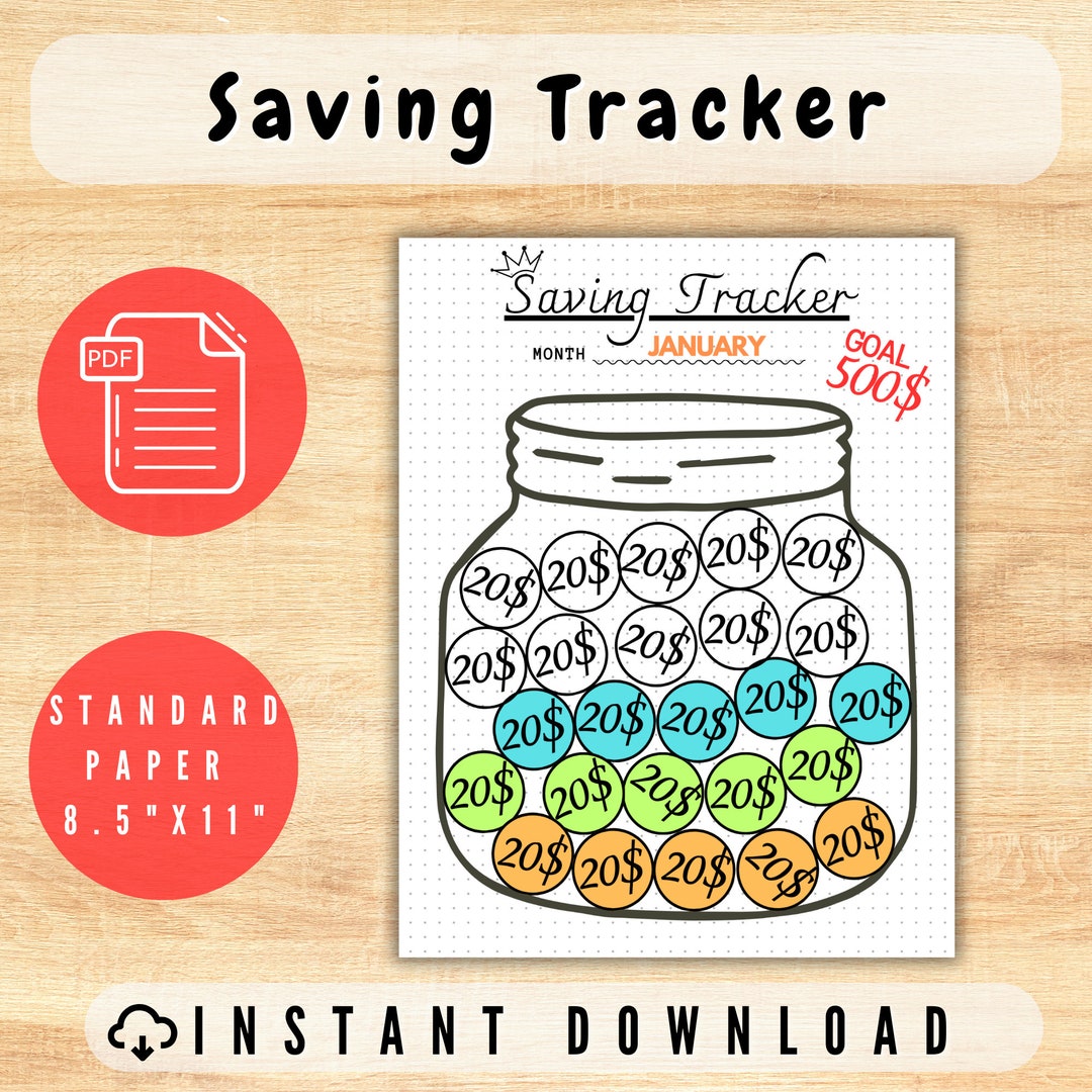 500 Saving Tracker Printable-saving A5 Journal - Money Savings| Goal ...