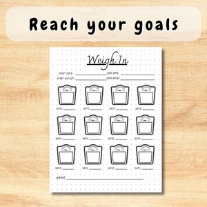 Weight Loss Tracker Printable-fitness Progress Journal | Goal Setting ...