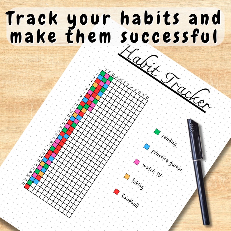Habit Tracker Printable-habit A5 Journal | Goal Setting Chart-monthly ...