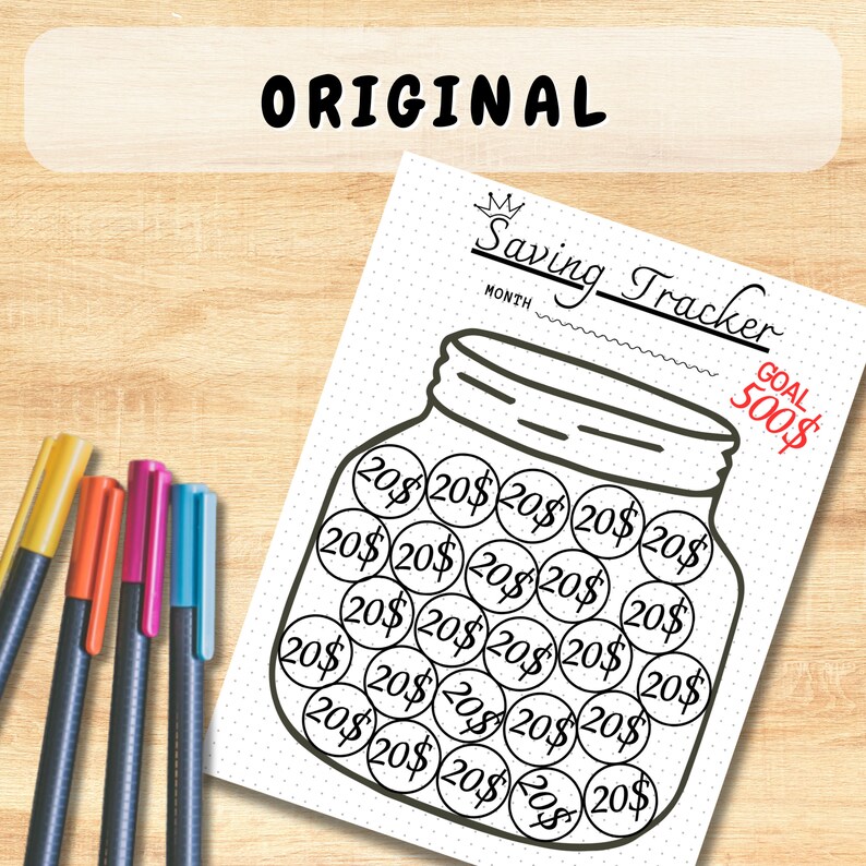500 Saving Tracker Printable-saving A5 Journal - Money Savings| Goal ...