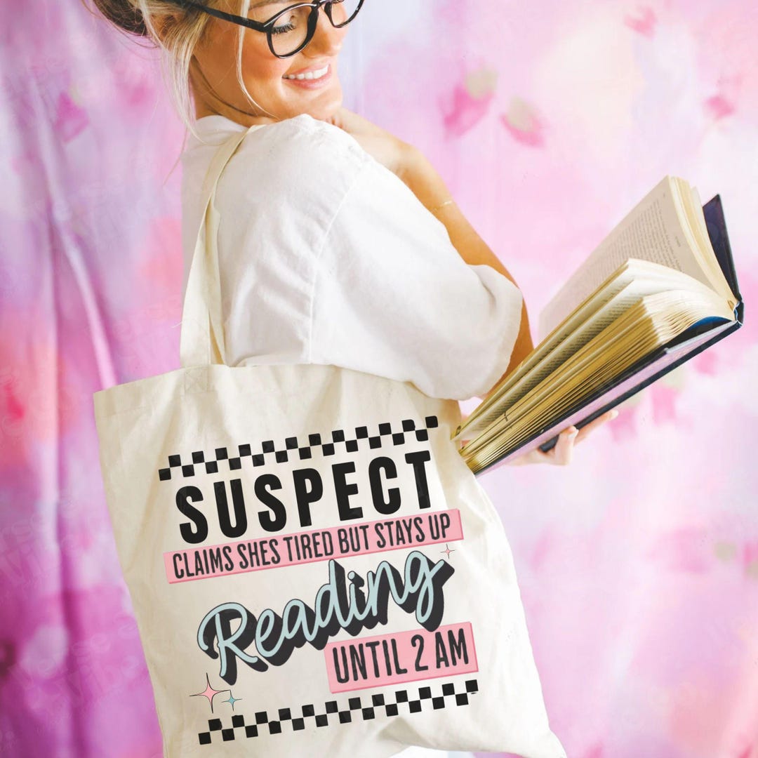 Bookworm Tote Bag Reading Addict Funny Reader Gift Book Lover Library ...