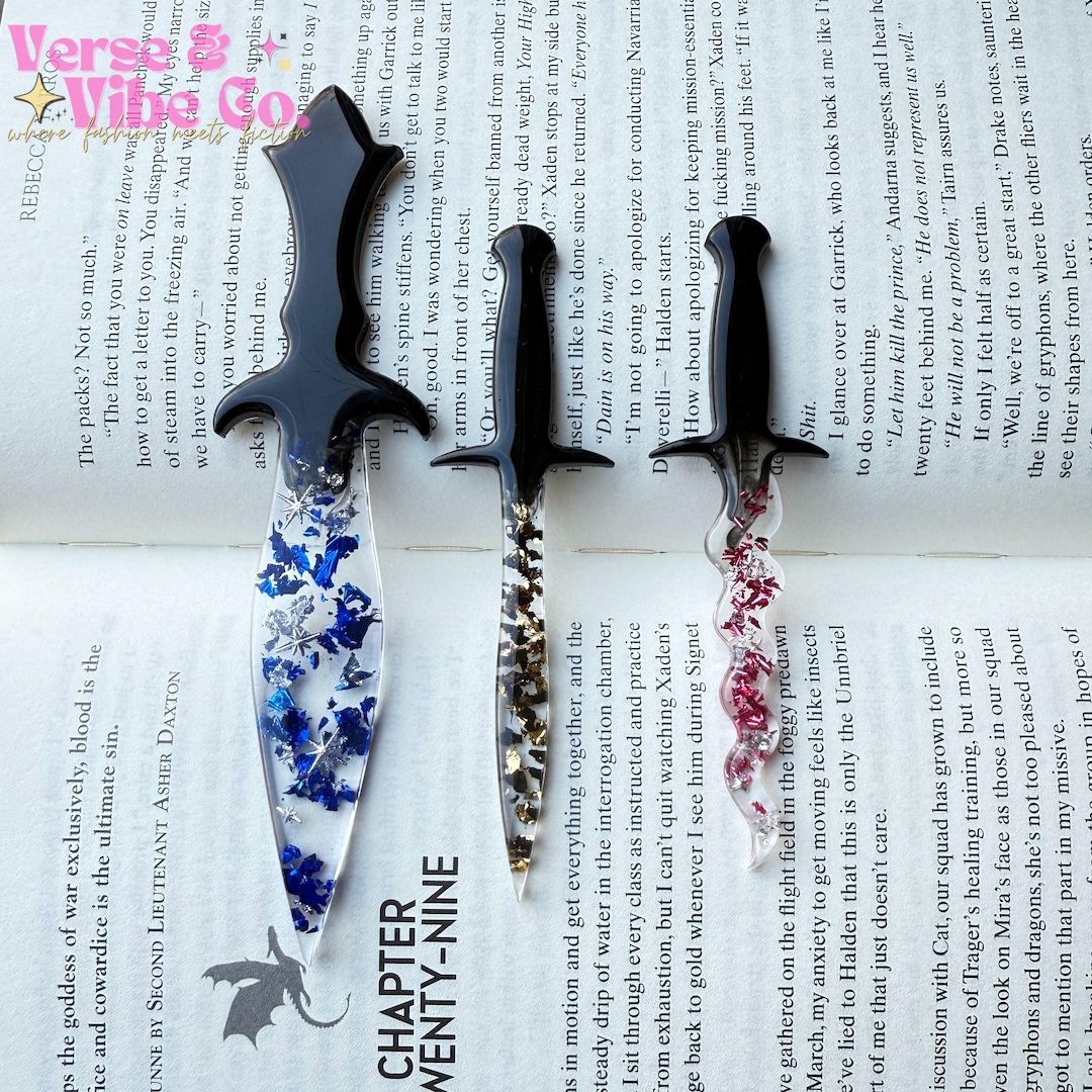 Dagger Bookmarks Customized Handmade Resin Fantasy Dagger Bookshelf ...