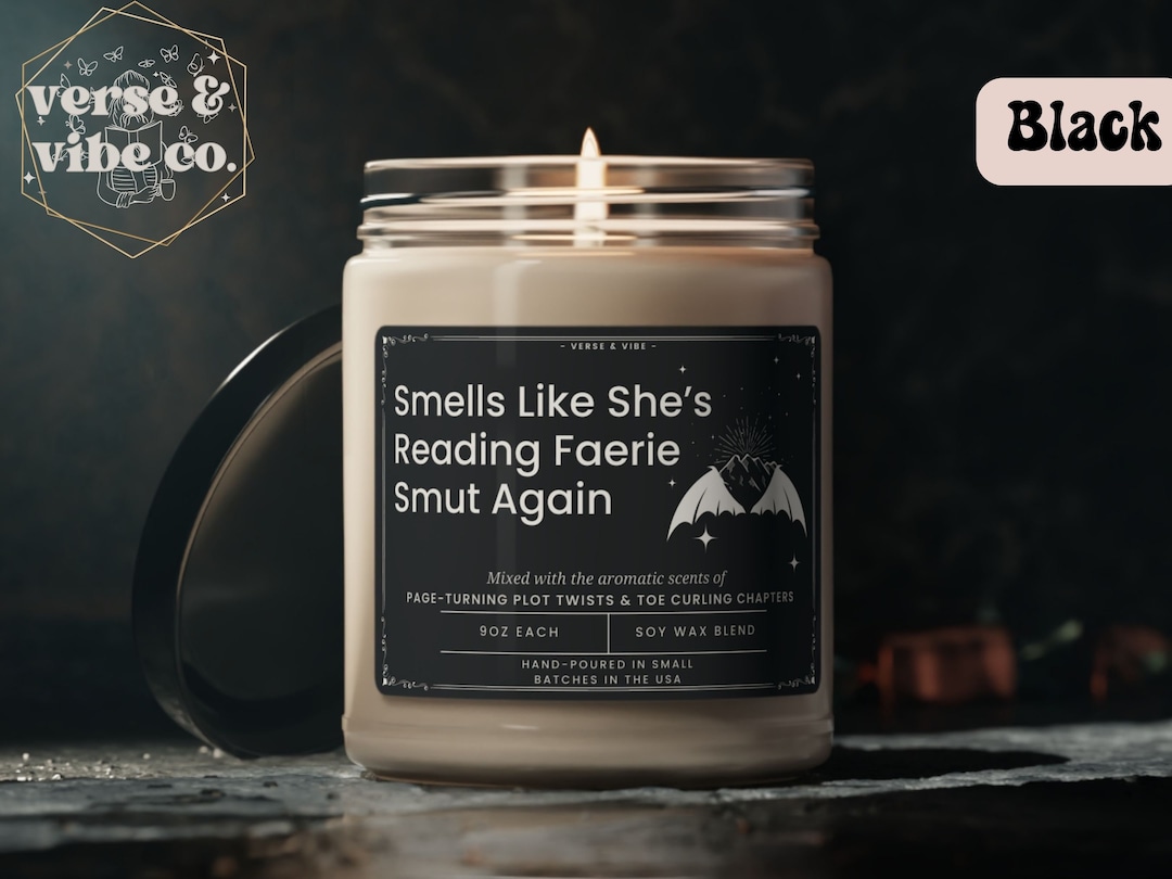 Funny Candle Book Lover Gift | Smells Like She's Reading Faerie Smut ...