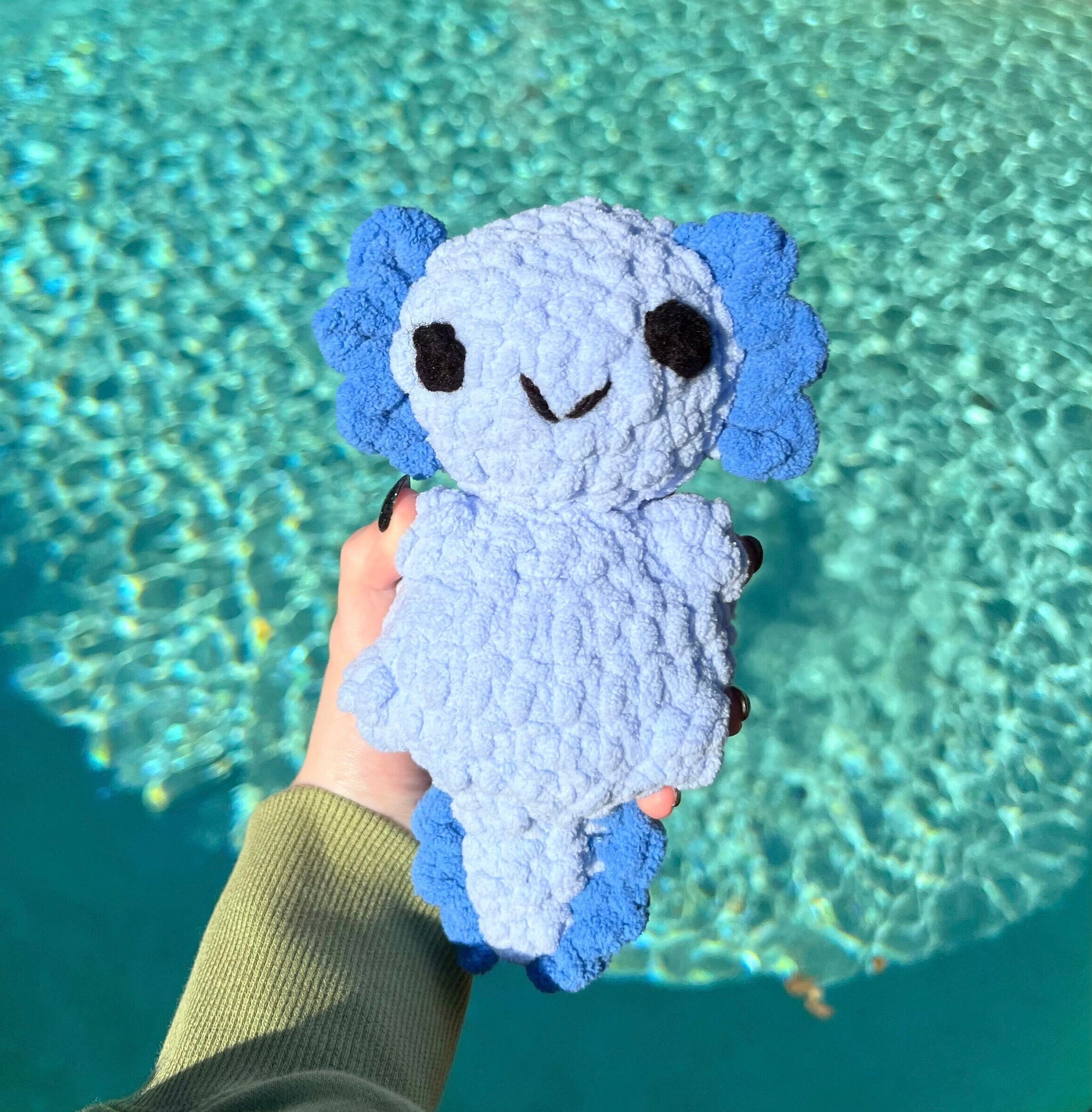 Cuddly Baby Blue Axolotl Plush - Etsy