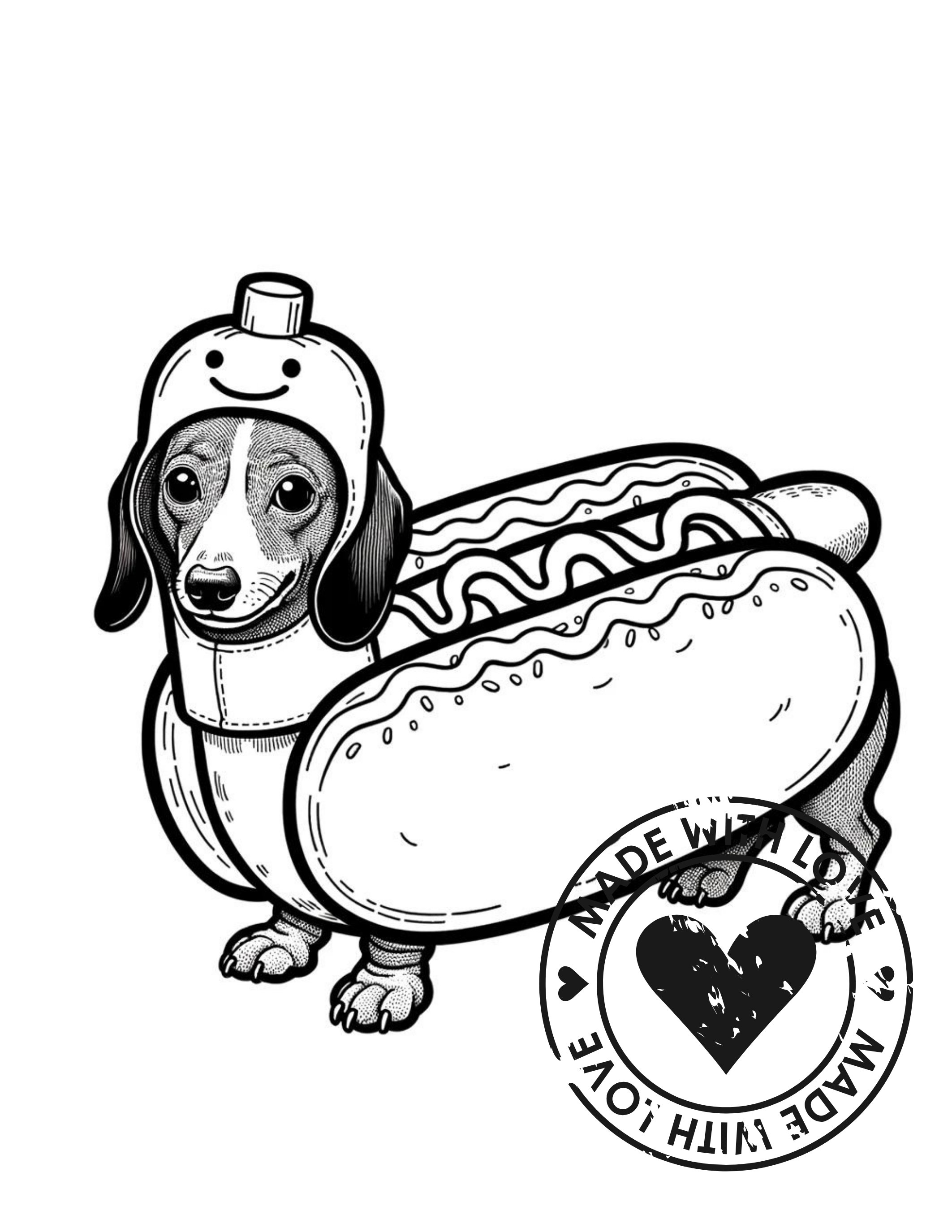 Dachshund Coloring Pages - Instant Download - Etsy