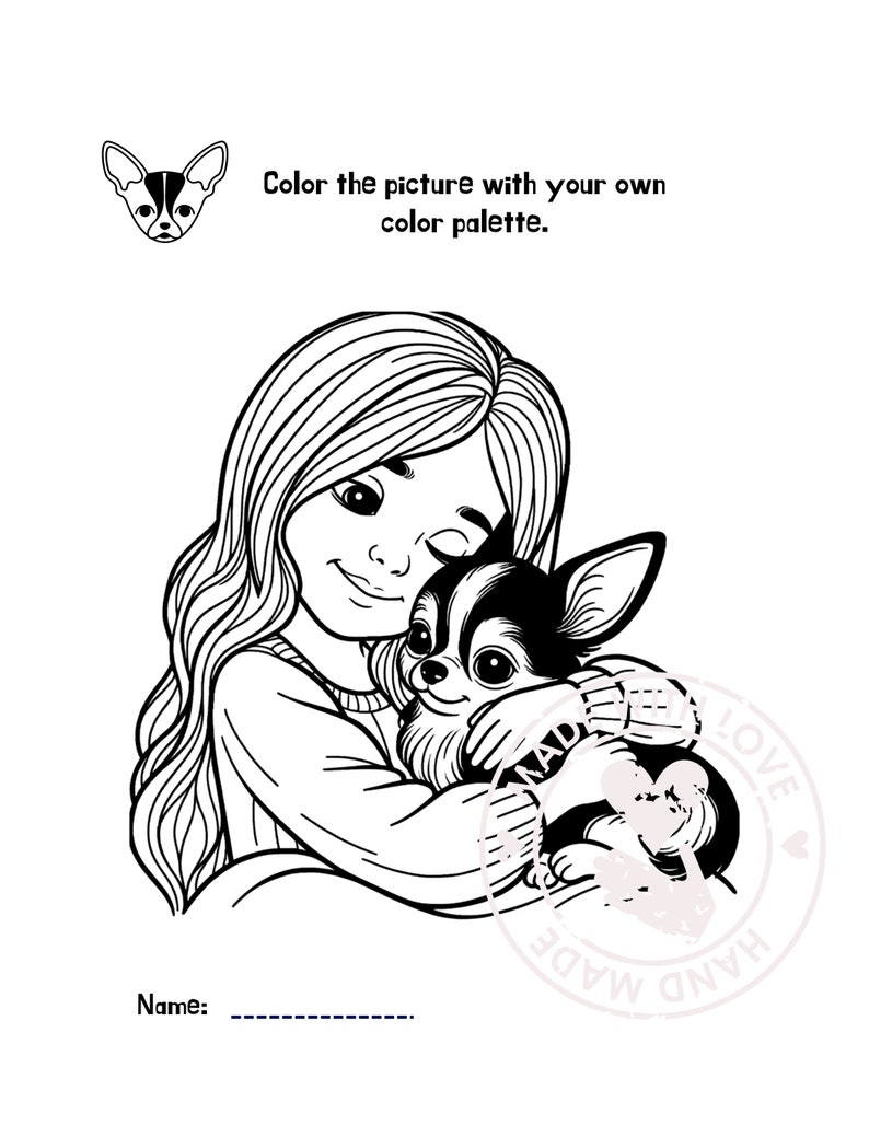 Chihuahua Coloring Pages for Kids Instant Download - Etsy