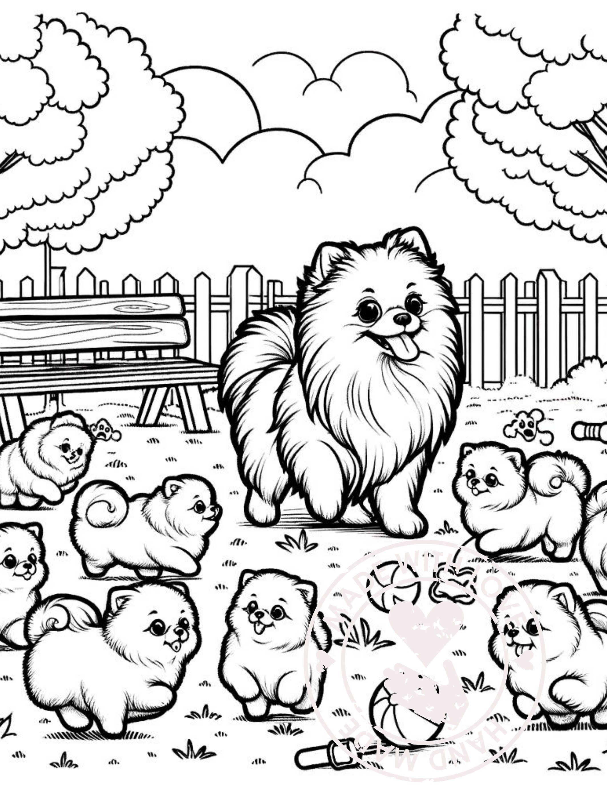 Pomeranian Coloring Pages Instant Digital Download - Etsy