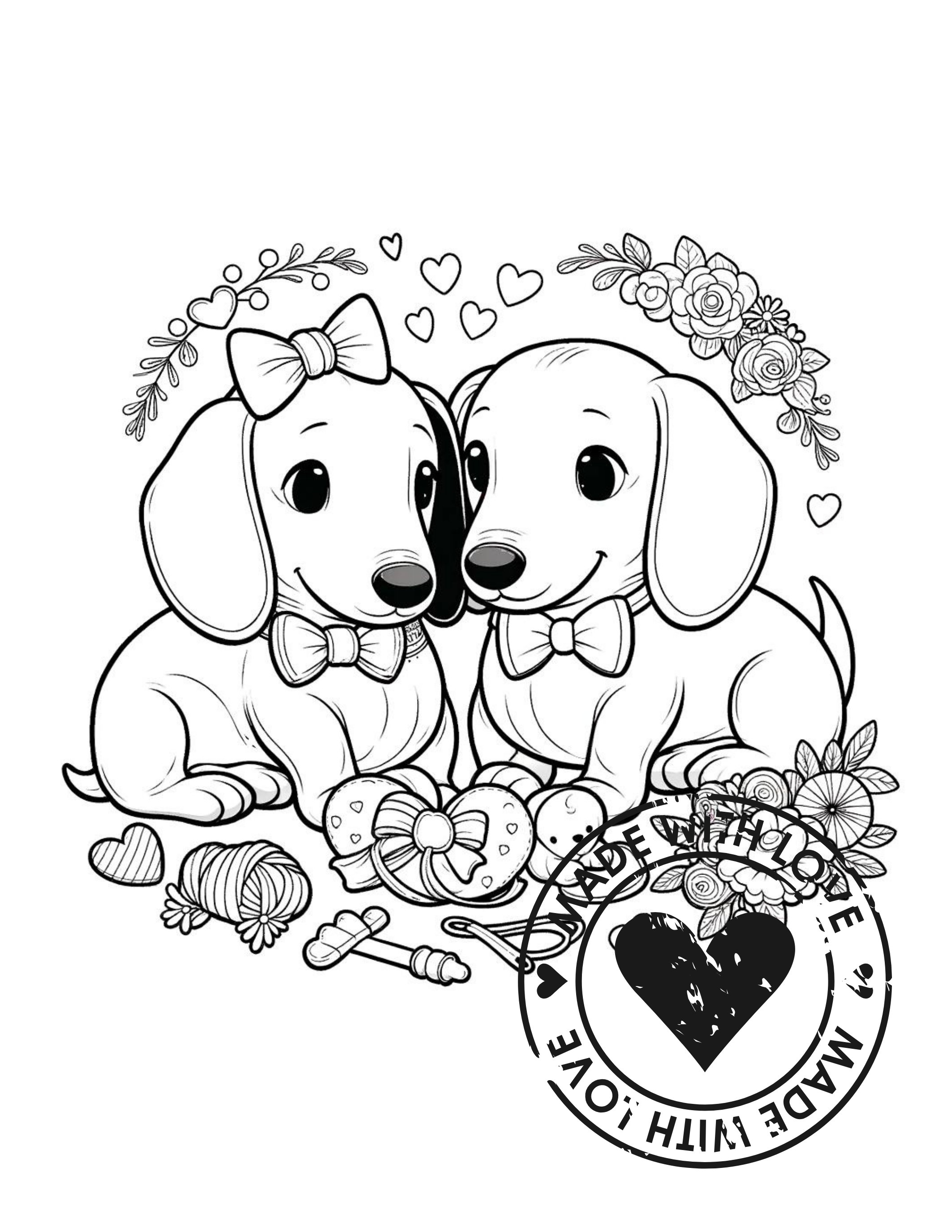 Dachshund Coloring Pages - Instant Download - Etsy Australia